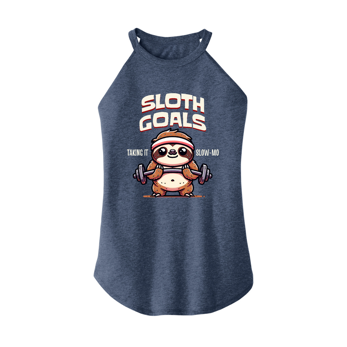 Fitness Tee Co. | Sloth Goals Women's District Rocker Tank | Women's ...