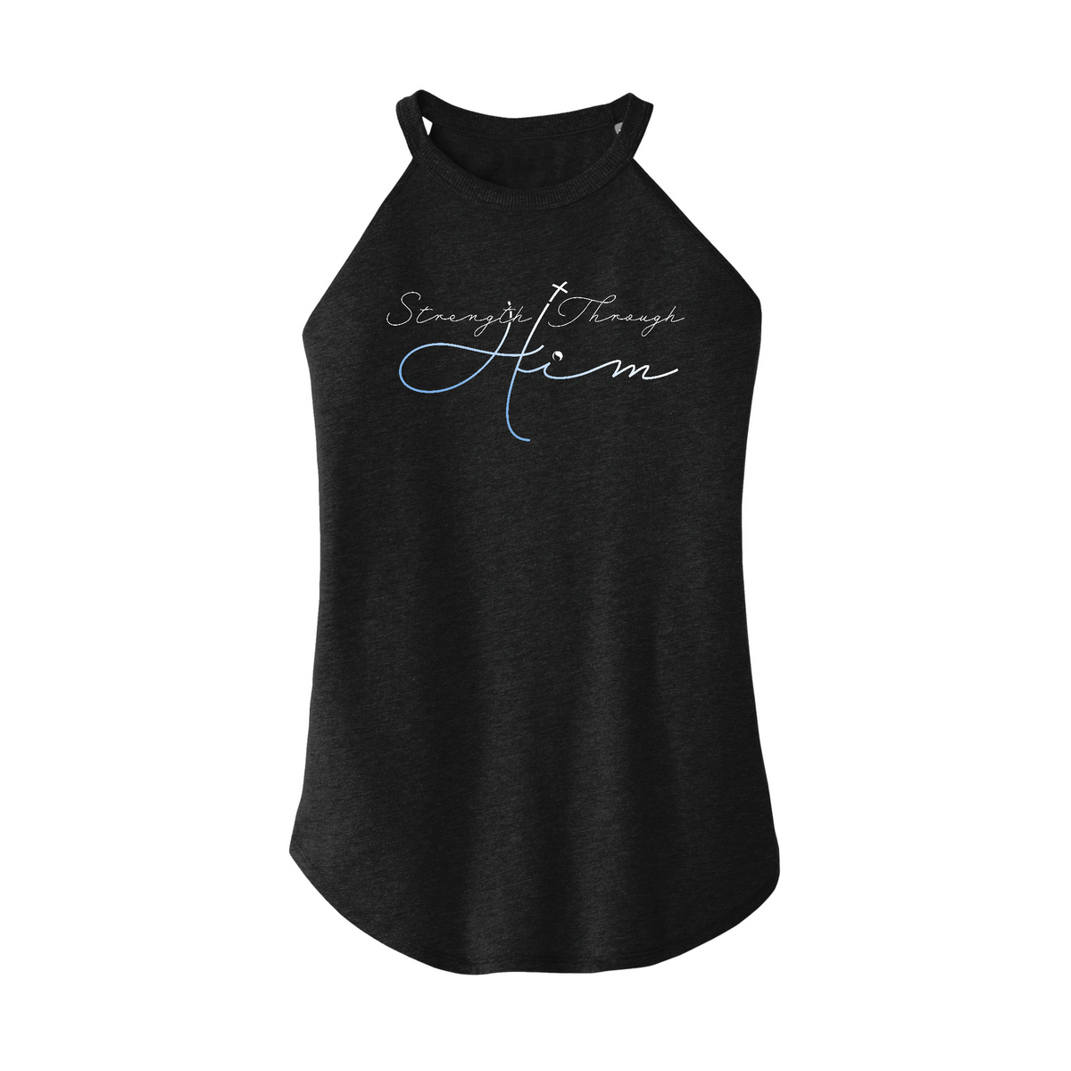 Fitness Tee Co. | Strength Through Him Women's District Rocker Tank ...