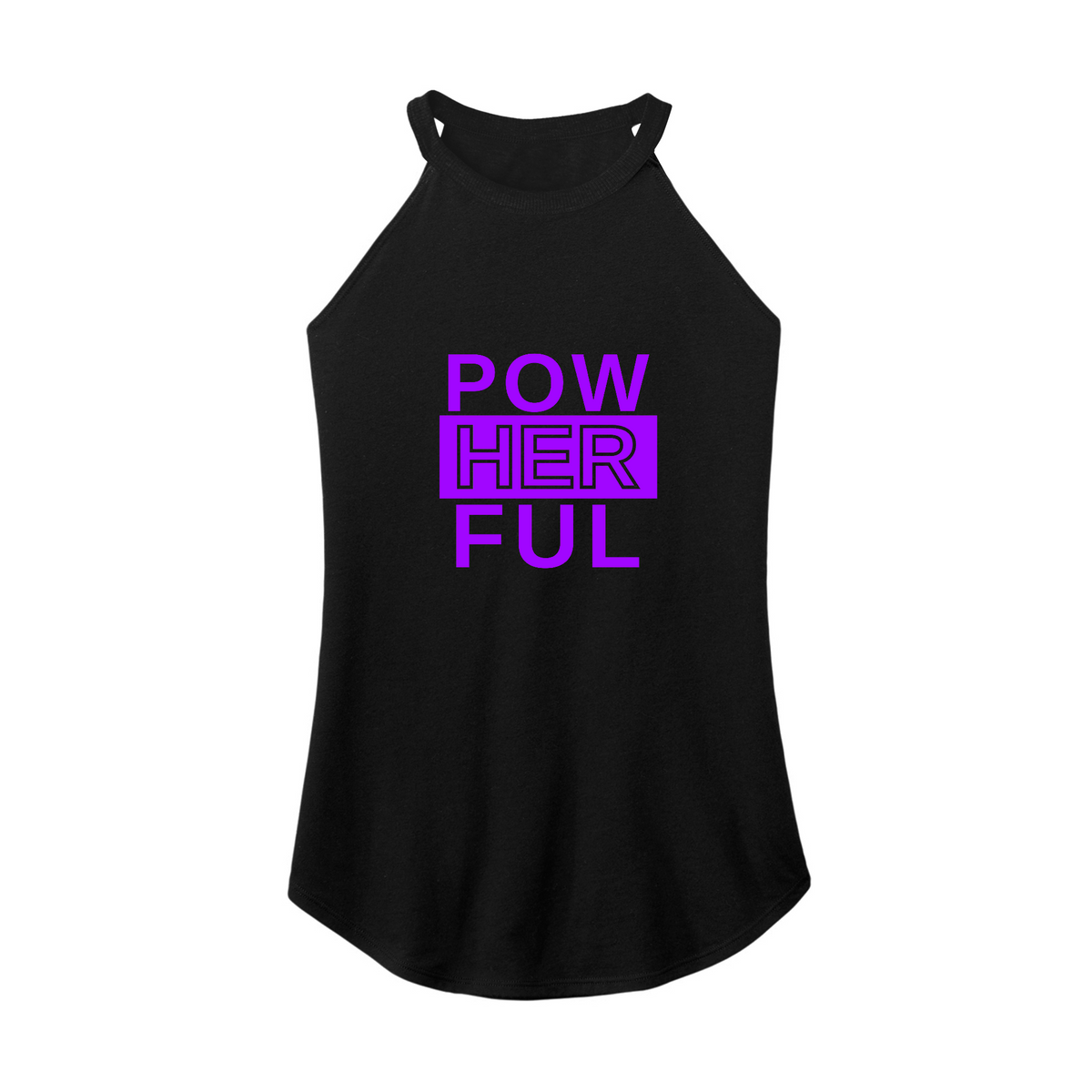 Fitness Tee Co. | PowHERful Hollow Her Women's District Rocker Tank ...