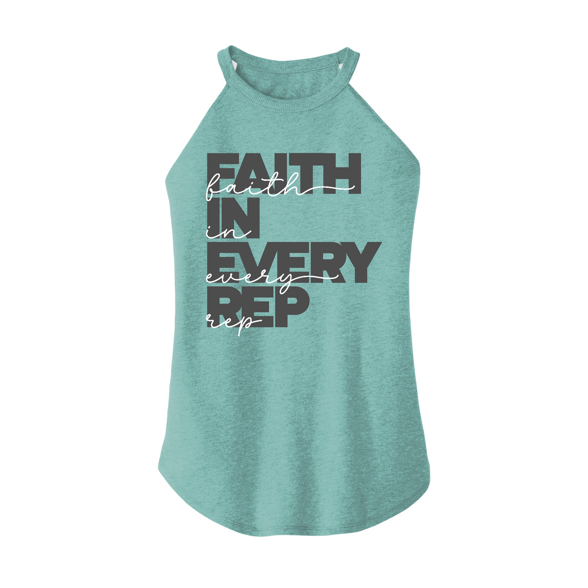 Fitness Tee Co. | Faith in Every Step BW Women's District Rocker Tank ...