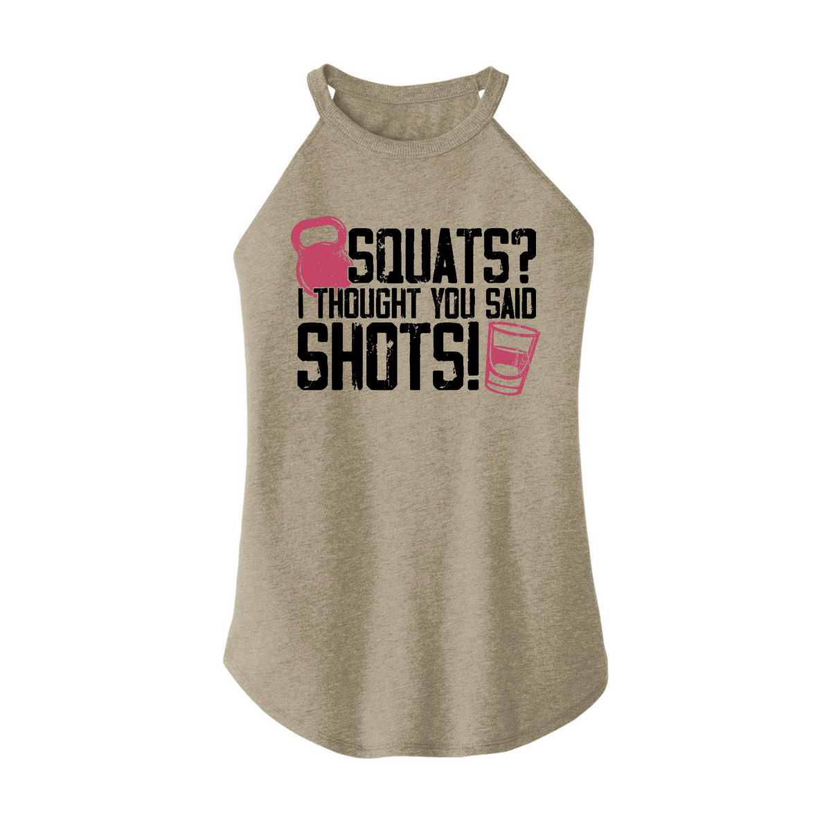 Fitness Tee Co. | Squats Shots BLK Women's District Rocker Tank | Women ...