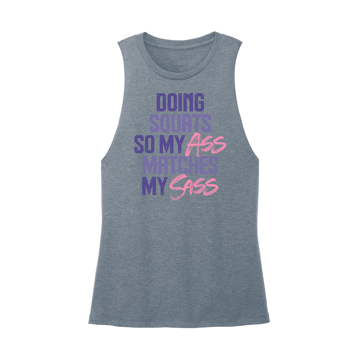 Fitness Tee Co. | PR129018 Sassy Squats District Women's Muscle Tanks ...