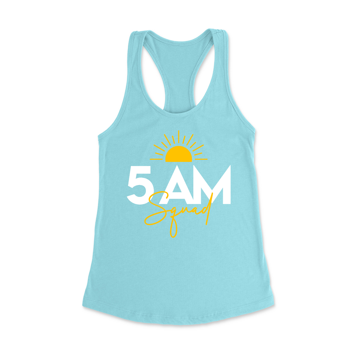 Fitness Tee Co. | PR129020 5AM Squad WHT Ideal Racerback Tank | Stay ...