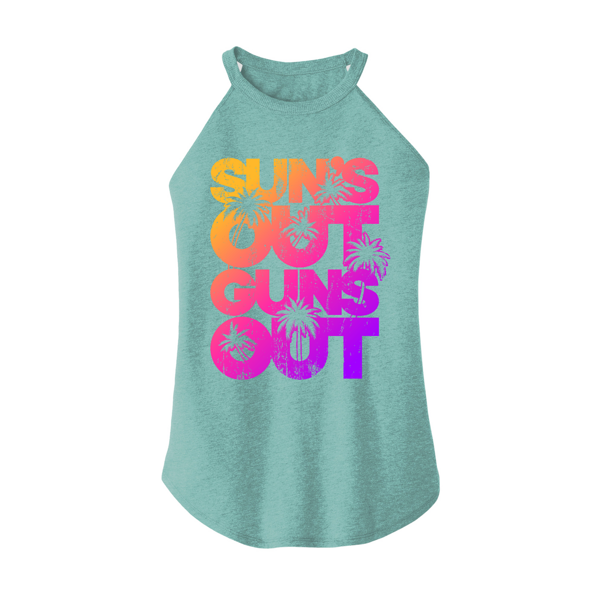 Fitness Tee Co. | Suns Out Guns Out Women's District Rocker Tank ...