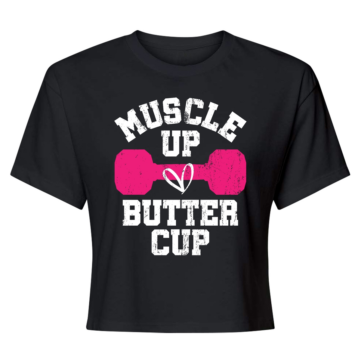 Fitness Tee Co. | Muscle Up Buttercup Ideal Crop Top T-Shirt | Womens ...