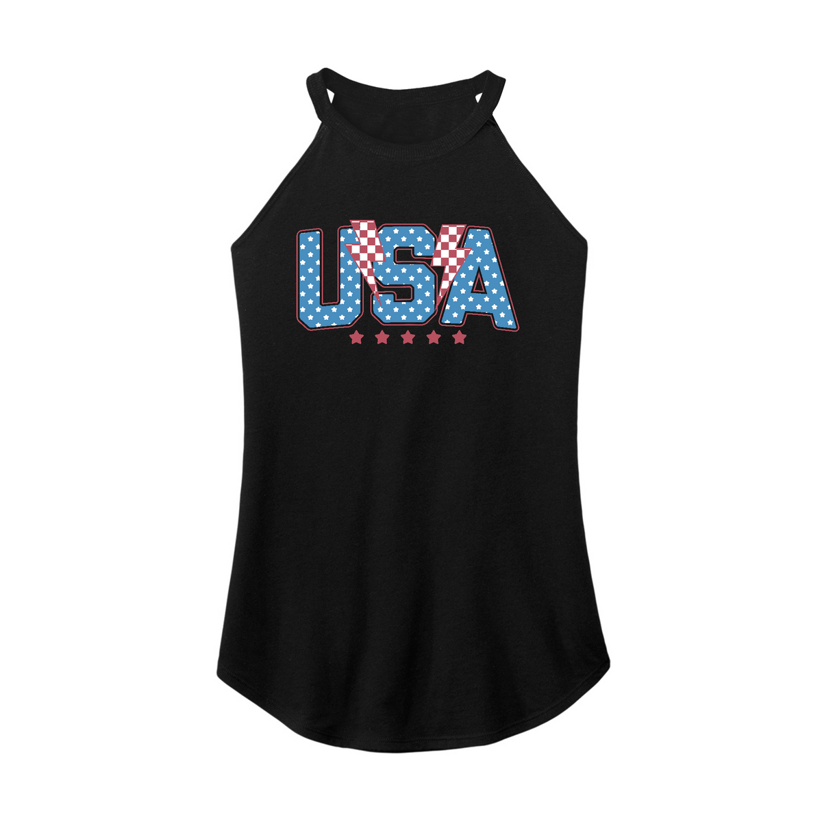 Fitness Tee Co. | USA Lightning Women's District Rocker Tank | Women's ...
