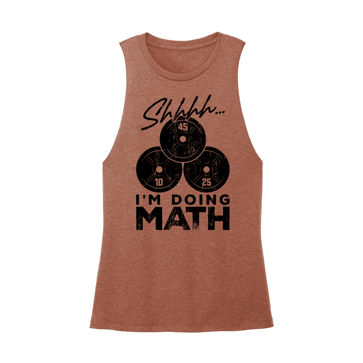 Fitness Tee Co. | SHH... Im Doing Math BLK District Women's Muscle ...