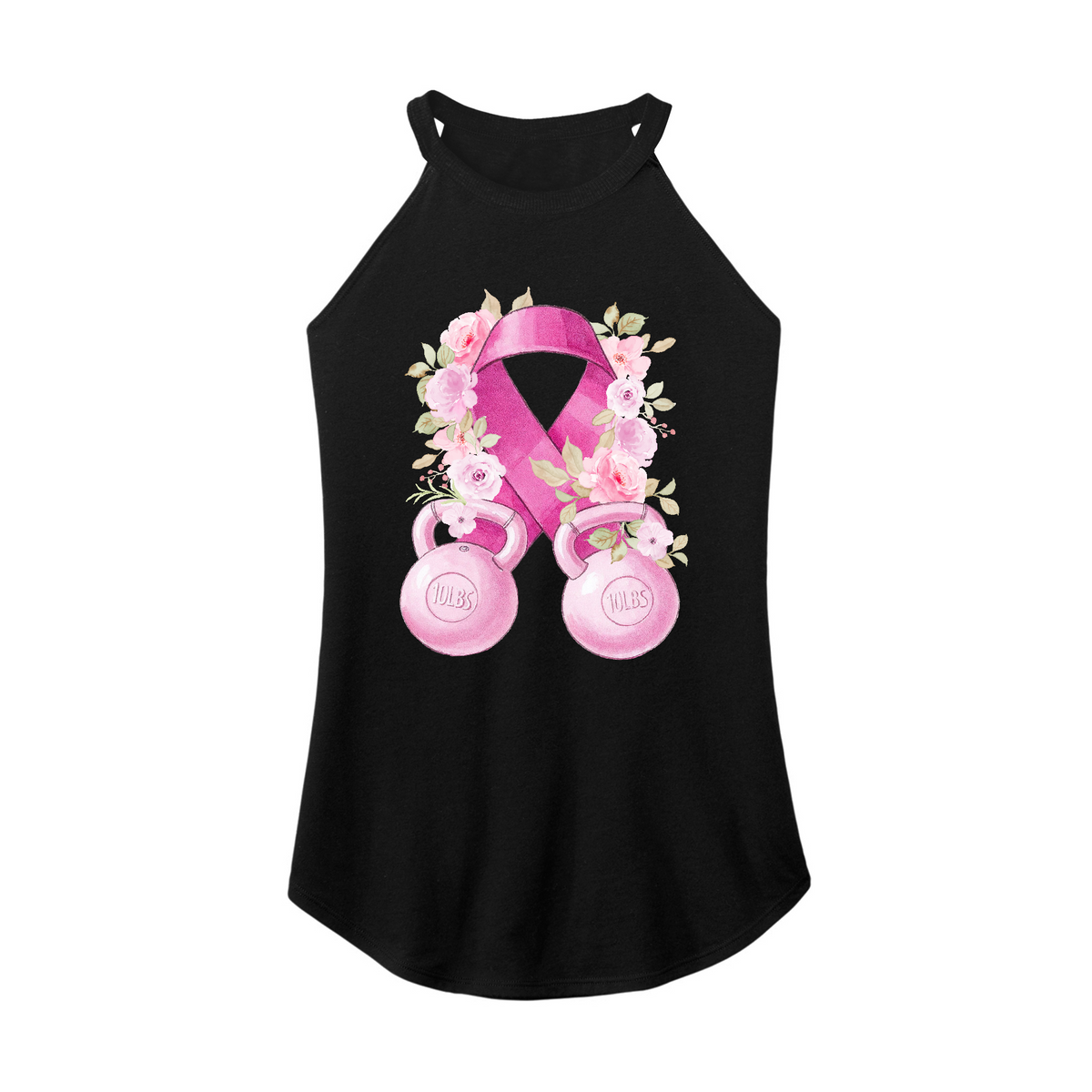 Fitness Tee Co. | Weights Ribbon Flowers Women's District Rocker Tank ...