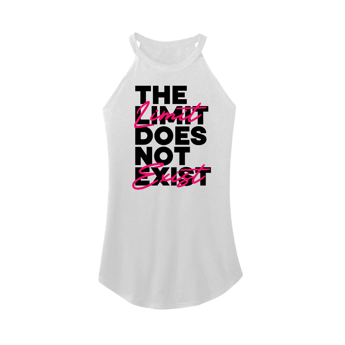 Fitness Tee Co. | The Limit Doesn't Exist Fitted Rocker Women's Tank ...