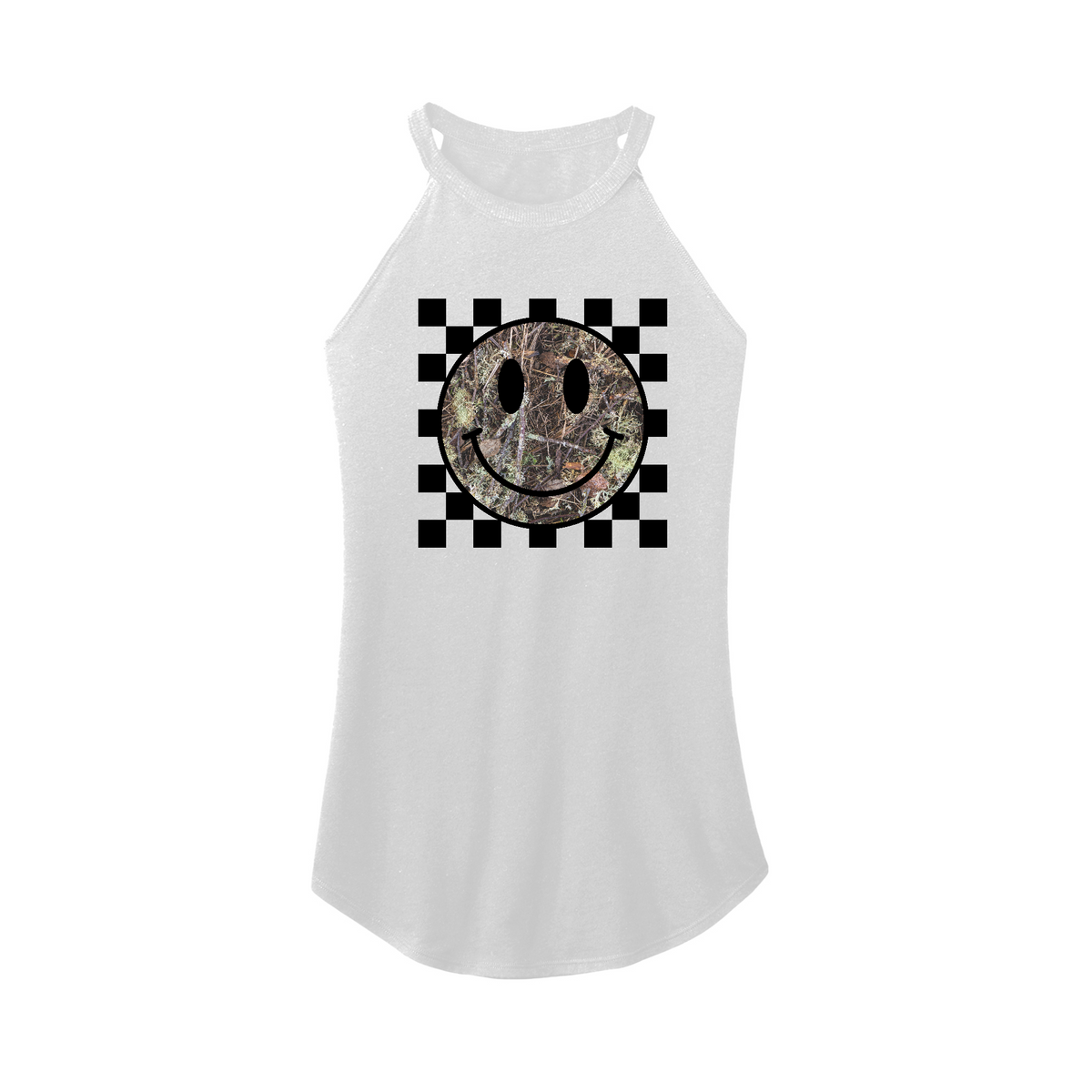 Fitness Tee Co. | Camo Smile Fitted Rocker Women's Tank | Women's ...