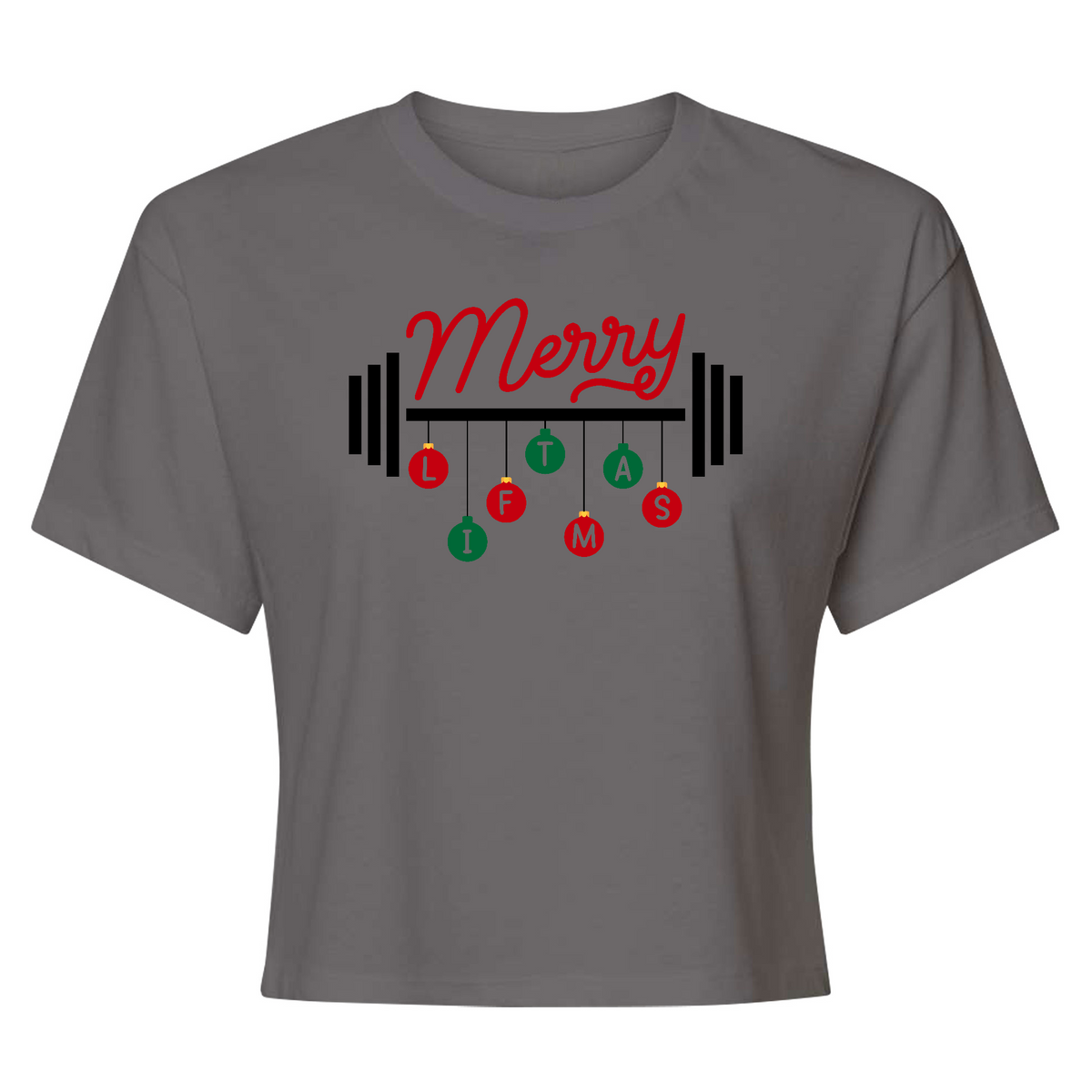 Fitness Tee Co. | Merry Liftmas Ideal Crop Top T-Shirt | Womens Crop ...