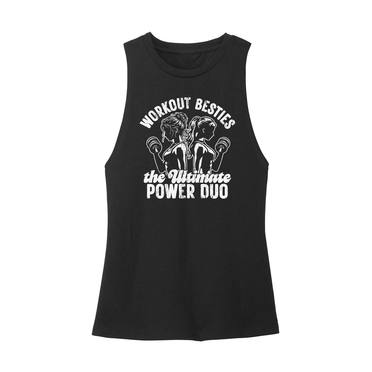 Fitness Tee Co. | Workout Besties WHT District Women's Muscle Tanks ...