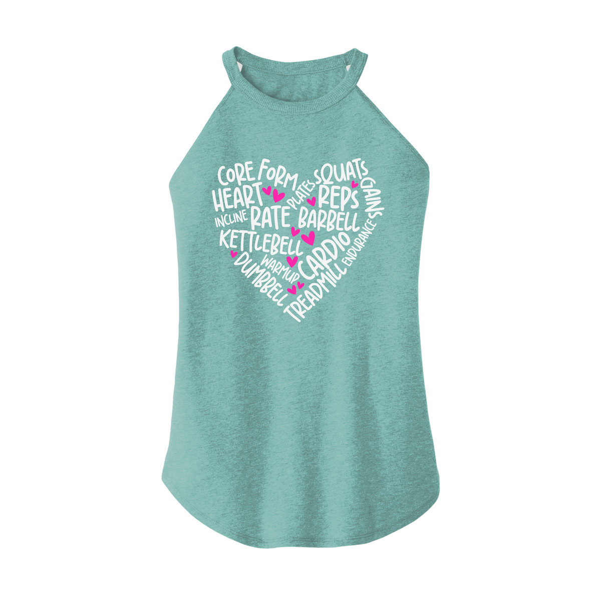 Word Heart Valentines Day Rocker Tank | Fitness Tee Co.